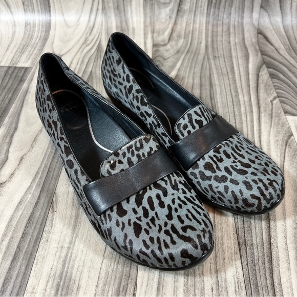 Dansko | Shoes | Dansko Oksana Wedge Slipon Cheetah Print Gray Calf ...